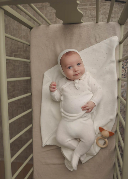 Bris Outfit - 2 piece Pointelle Knit with Hat – Bris Bag